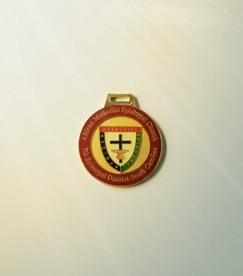 Collectible Medal With Ribbon With Soft Enamel Color In Gold Plating For Methodist