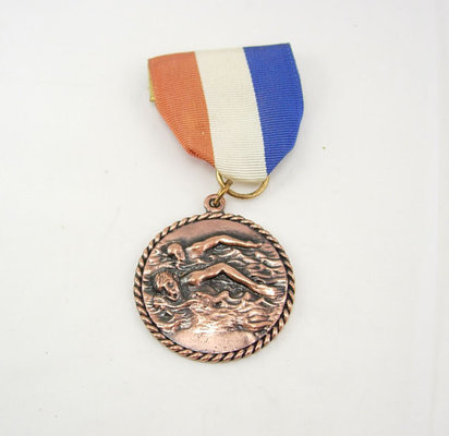 Custom Metal Medal With Ribbon With Anti Copper Plating For Swimming Event