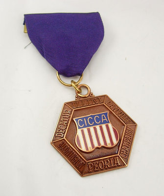 Custom Award Medal With Blue Ribbon Hard Enamel For The CICCA 3D Embossed Logo