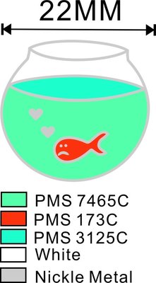 Die Struck Iron Hard Enamel Lapel Pins Fish Shape With Goldenplating Rubber Clutch