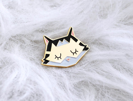 Cute Animal Hard Enamel Lapel Pins With Rubber Clutch / Butterfly Clutch