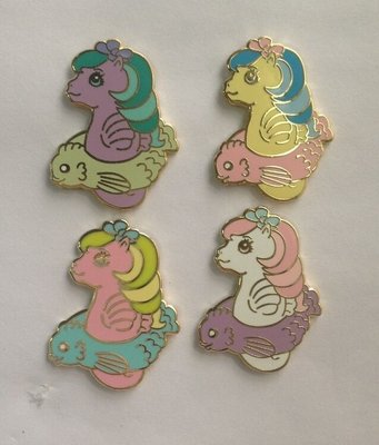 Cartoon Sea Pony Lapel Pin Hard Enamel Color , Gold Plating Cute Enamel Pins
