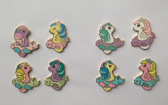 Cartoon Sea Pony Lapel Pin Hard Enamel Color , Gold Plating Cute Enamel Pins