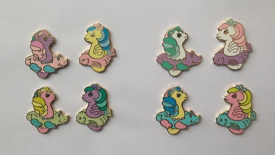 Cartoon Sea Pony Lapel Pin Hard Enamel Color , Gold Plating Cute Enamel Pins