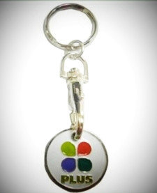 Soft Enamel Metal Trolley Coin Keyring For Supermarket Shopping Cart