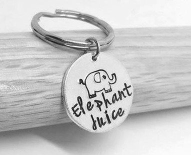 Cute Personalised Trolley Coin Keyring Elephant Shape , Metal Business Keyrings
