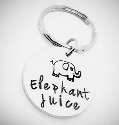 Cute Personalised Trolley Coin Keyring Elephant Shape , Metal Business Keyrings