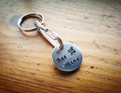 Mini Metal Shopping Trolley Token Keyring With Soft Enamel Custom Logo
