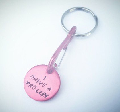 Colorful Metal Trolley Coin Keyring Key Chain Quick Release For Promotion
