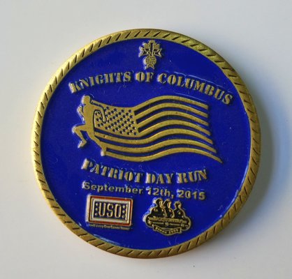 Blue Military Challenge Coins with Gold / Antique Brass Plating Embossed Logo