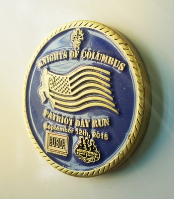 Blue Military Challenge Coins with Gold / Antique Brass Plating Embossed Logo