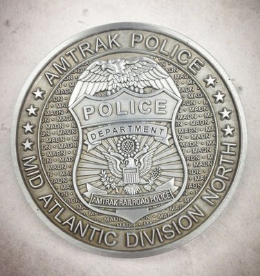 Custom Metal Military Challenge Coins Hard Enamel Gold Plating For Amtrak Police