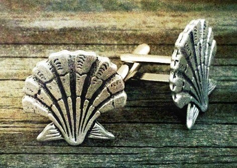 Irregular Shape Mens Engraved Cufflinks Vintage , Mens Wedding Cufflinks