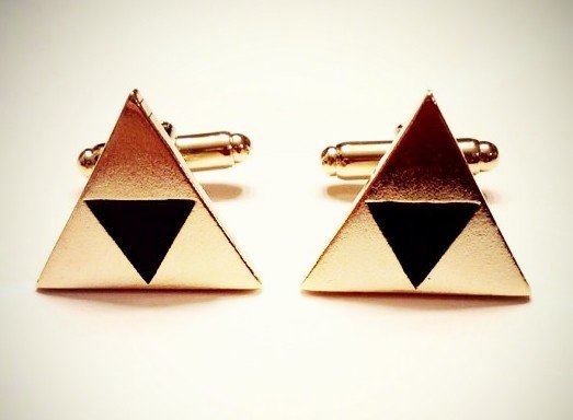 Custom Design High End Metal Cufflinks Triangle Shape Gold And Silver Cufflinks