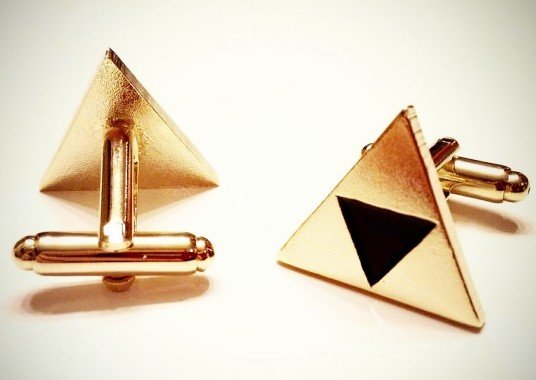Custom Design High End Metal Cufflinks Triangle Shape Gold And Silver Cufflinks