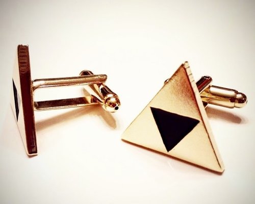 Custom Design High End Metal Cufflinks Triangle Shape Gold And Silver Cufflinks