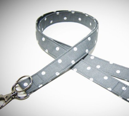 Gray Color Custom Neck Lanyards Name ID Badges / Cell Phone Holding