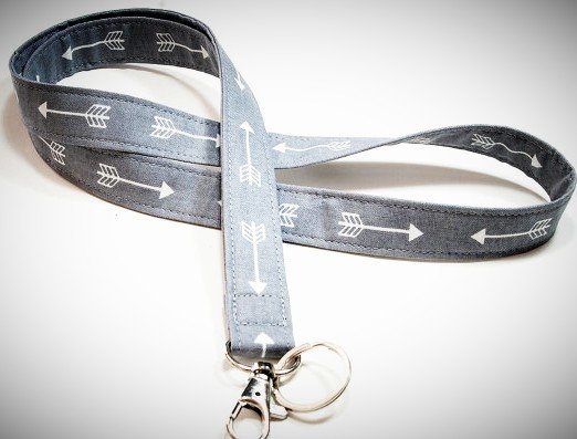 Gray Color Custom Neck Lanyards Name ID Badges / Cell Phone Holding