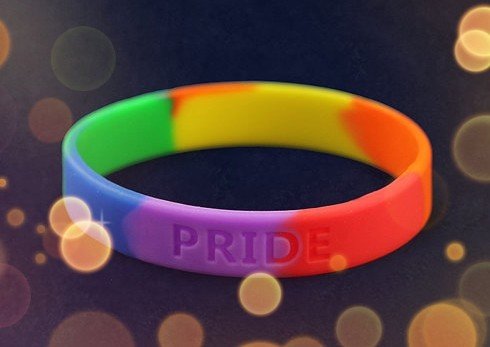 Personalised Silicone Bracelet Wristband Rainbow Color For School Gift