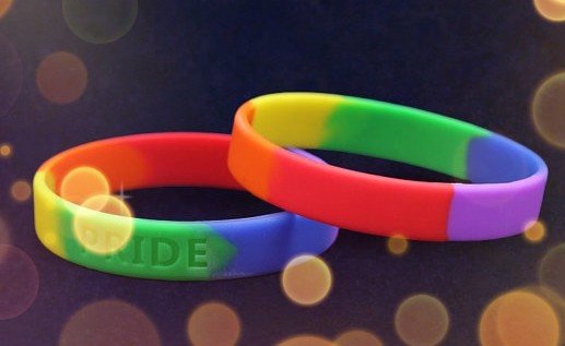 Personalised Silicone Bracelet Wristband Rainbow Color For School Gift