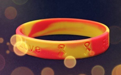 Embossed Printed Silicone Wristbands With Colour Mixture , Customizable Silicone Bracelets