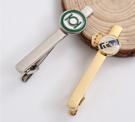 Customized Luxury Tie Clips / Silver Compass Tie Bar With Message For Graduation Gift