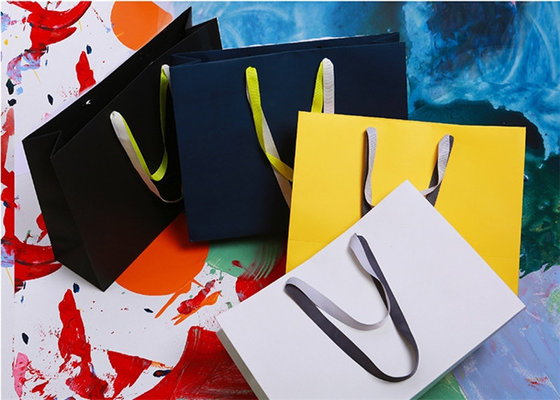 Fashion Folding Printed Reusable Paper Shopping Bags With Handles