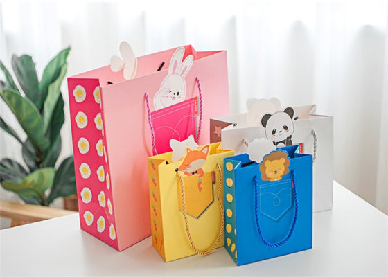 Fashion Folding Printed Reusable Paper Shopping Bags With Handles