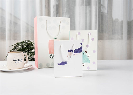 Fashion Folding Printed Reusable Paper Shopping Bags With Handles