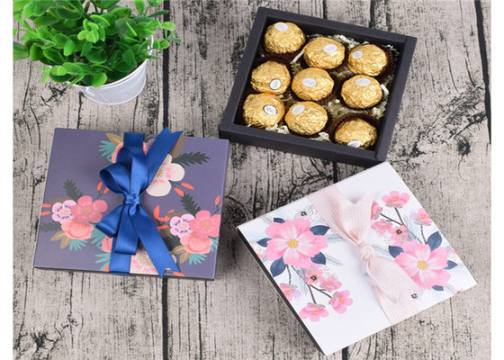 Flowers / Chocolate Custom Paper Gift Box Colorful Cardboard Sliding Drawer Gift Box