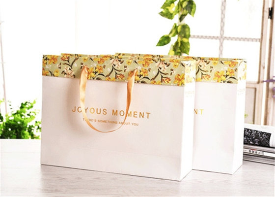 Side Gusset Bag Custom Paper Shopping Bags For Packaging Gift Clothes