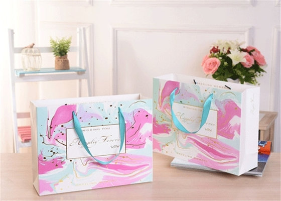 Side Gusset Bag Custom Paper Shopping Bags For Packaging Gift Clothes