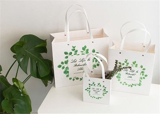 Popular Beautiful Eco Printed Custom Paper Shopping Bags Nordic Style