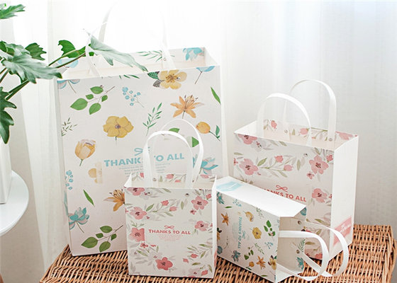 Popular Beautiful Eco Printed Custom Paper Shopping Bags Nordic Style