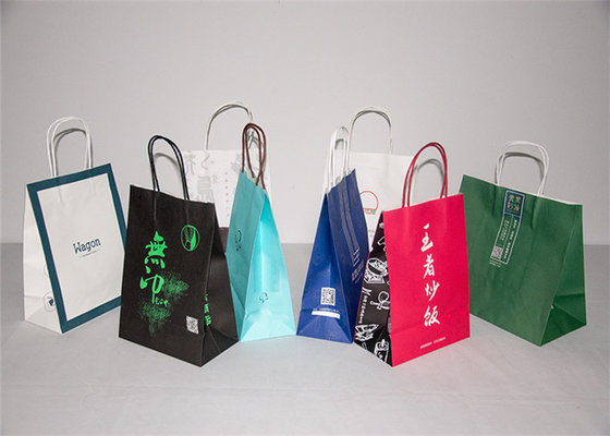 OEM / ODM Nordic Style White Paper Shopping Bags With Custom Logo