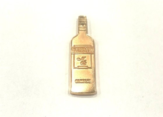 Rose Gold Wine Bottle Shaped Custom Soft Enamel Pins For A Bar