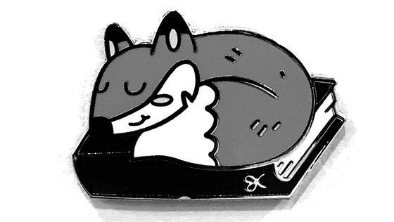 Lovely Fox Shaped Custom Metal Hard Enamel Lapel Pins Orange 1.25 -1.5 Inch