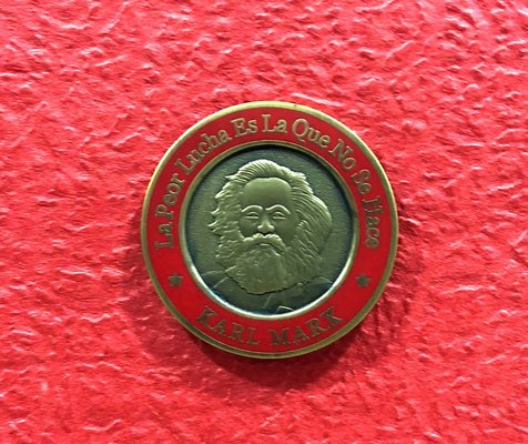 Retro Marx Lapel Enamel Pins Iron / Brass / Aluminum Material For Souvenir