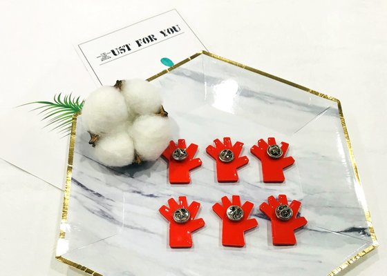 Professional  Hand Shaped Soft PVC Products PVC Lapel Pin And Badge