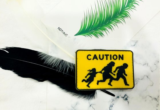 Caution Run To Escape Soft PVC Products Patch Magnet For Chidren Study