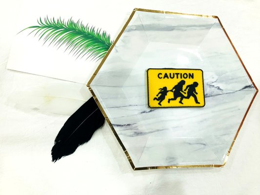 Caution Run To Escape Soft PVC Products Patch Magnet For Chidren Study