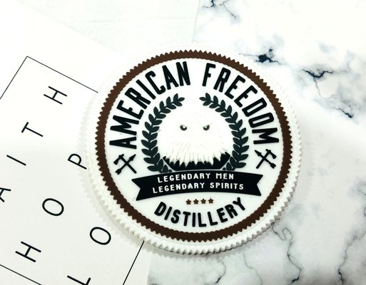 Custom Special White Owl Distillery Soft PVC With Brand Slogan Soft Enamel