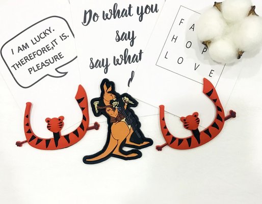 Custom Wallaby And Tiger Soft PVC Patch Custom Fridge Magnets With Cartoon Style