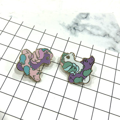 Sea Horse Hard Enamel Lapel Pins / Enamel Lapel Pins Custom Two Colors