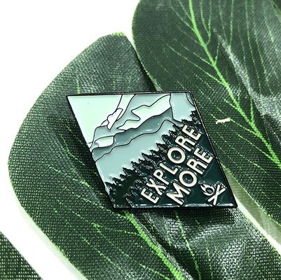 Decorative Lapel Pins Soft Enamel With Green Forest Pattern Fit Friend