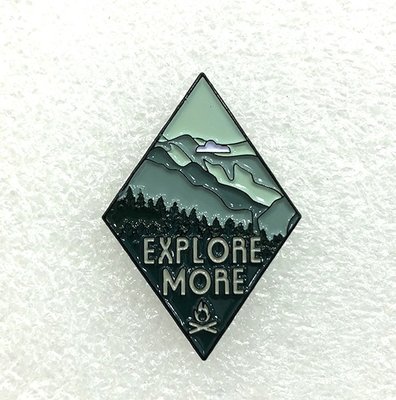 Decorative Lapel Pins Soft Enamel With Green Forest Pattern Fit Friend