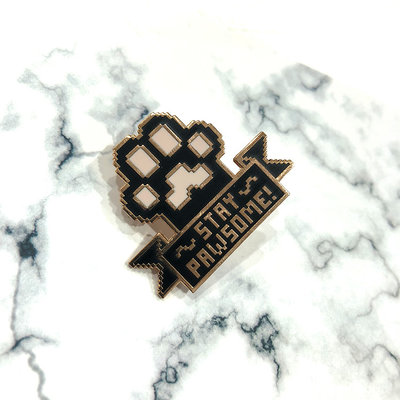 OEM Design Hard Enamel Lapel Pins Gold Plating With Paw Robot Pattern