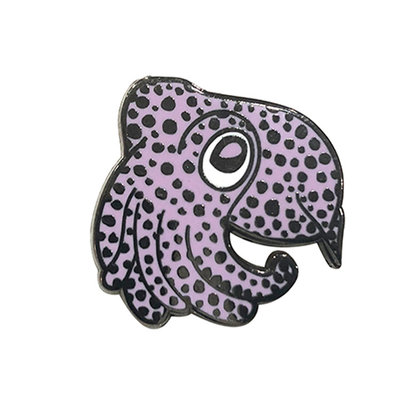 Nickel Plating Hard Enamel Lapel Pins Rubber Clutch Attachment With Cute Octopus
