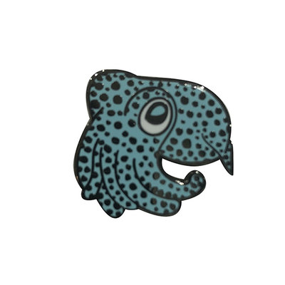 Nickel Plating Hard Enamel Lapel Pins Rubber Clutch Attachment With Cute Octopus