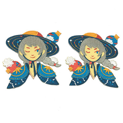 Fashion Design Custom Embroidered Patches / Heat Press Embroidered Patches